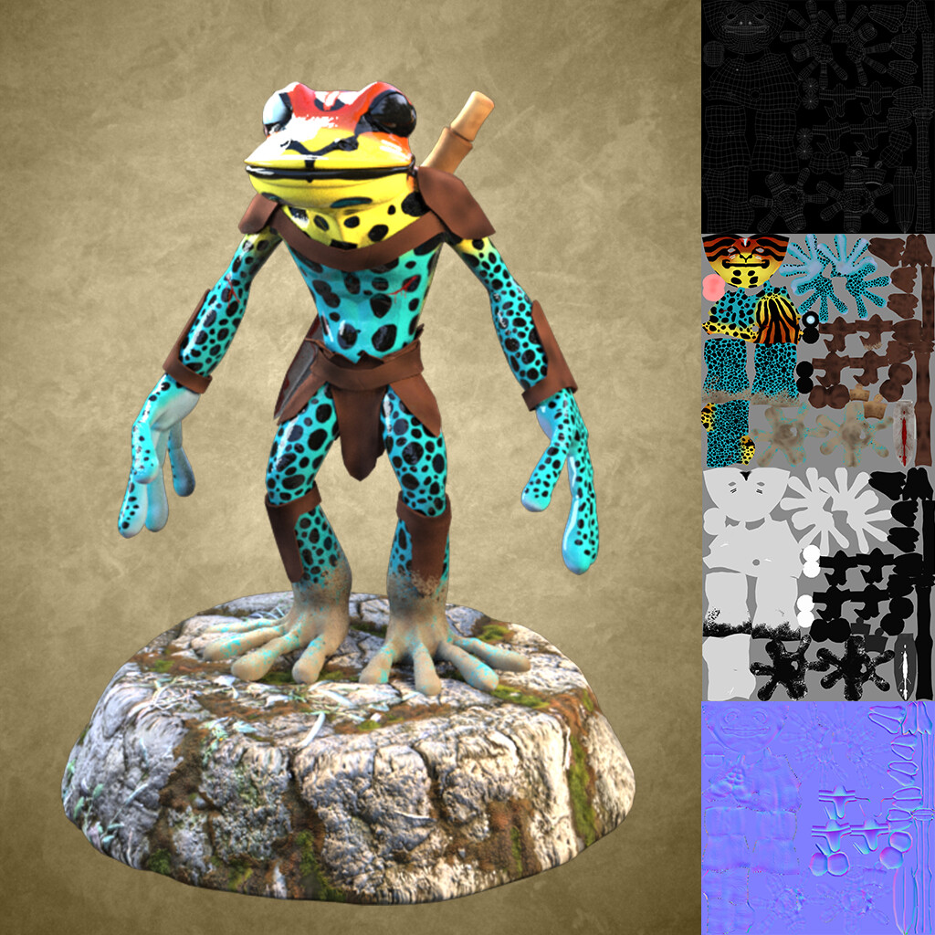 ArtStation - Frog Texturing in Mudbox (Rendering in Redshift)