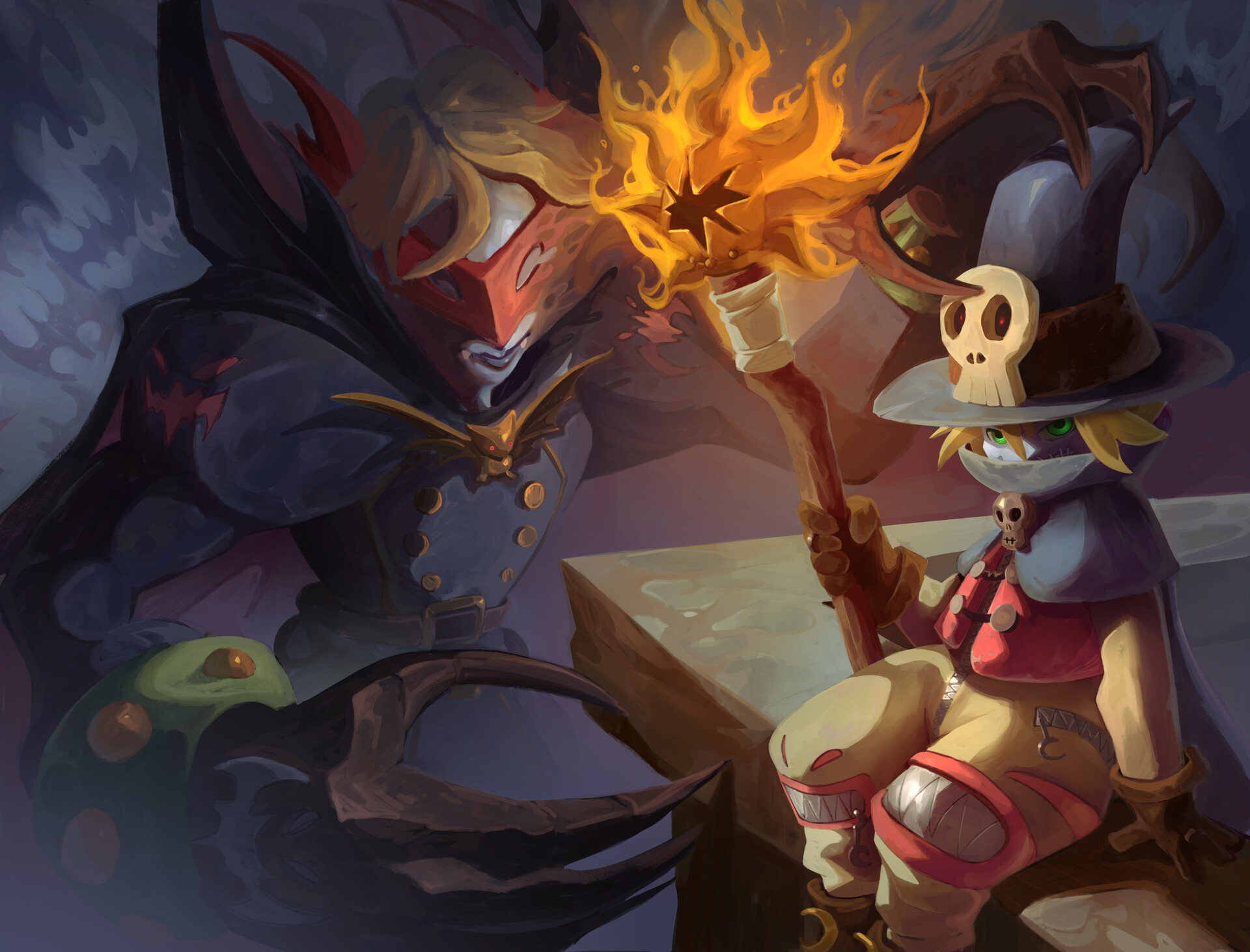 ArtStation - Wizardmon and Myotismon!