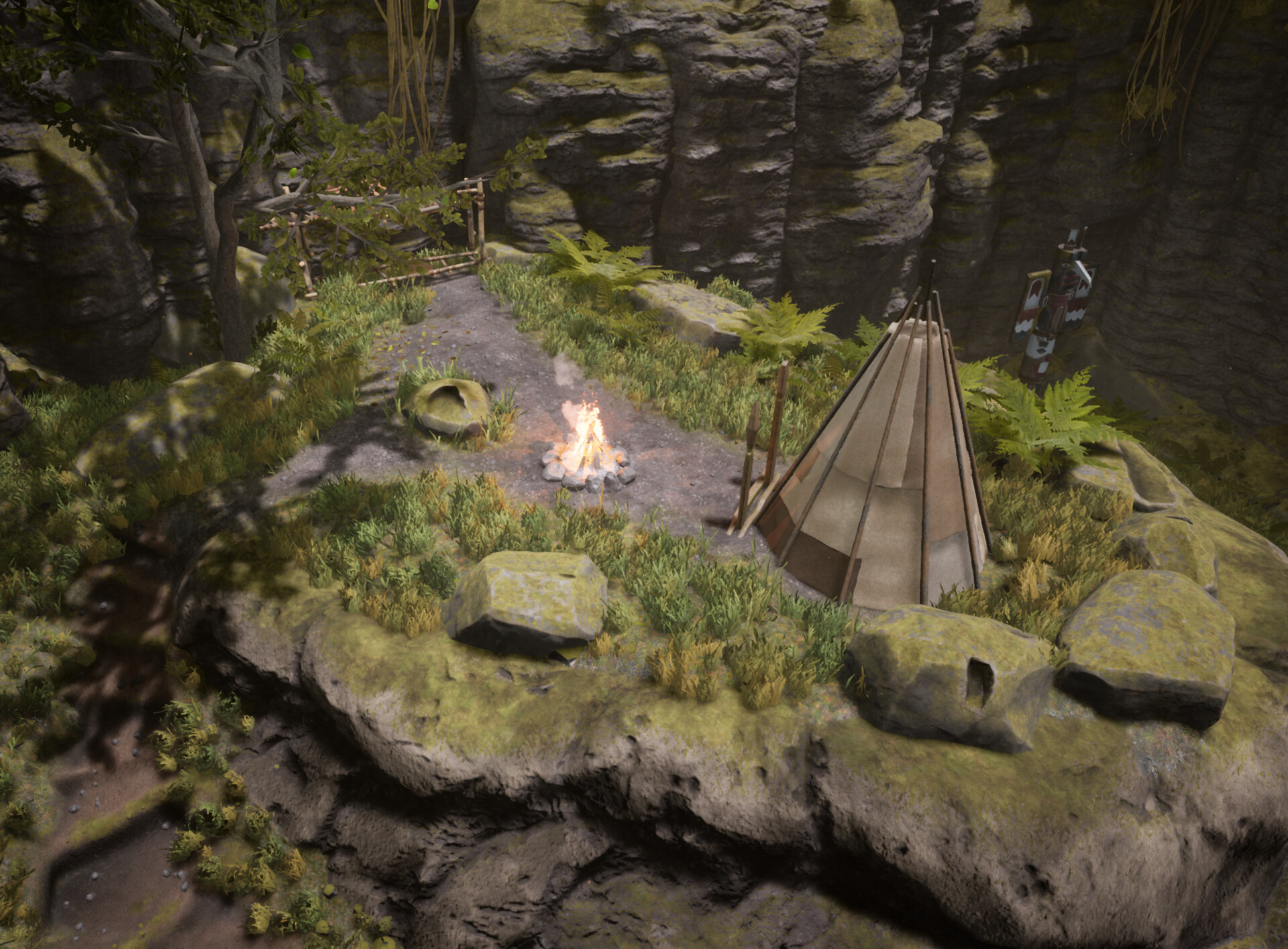ArtStation - Camp in a forest