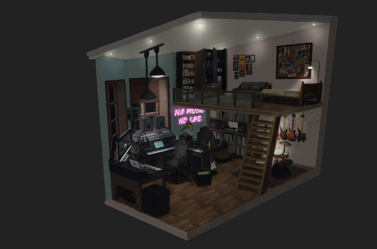 ArtStation - Indie Music Studio Design