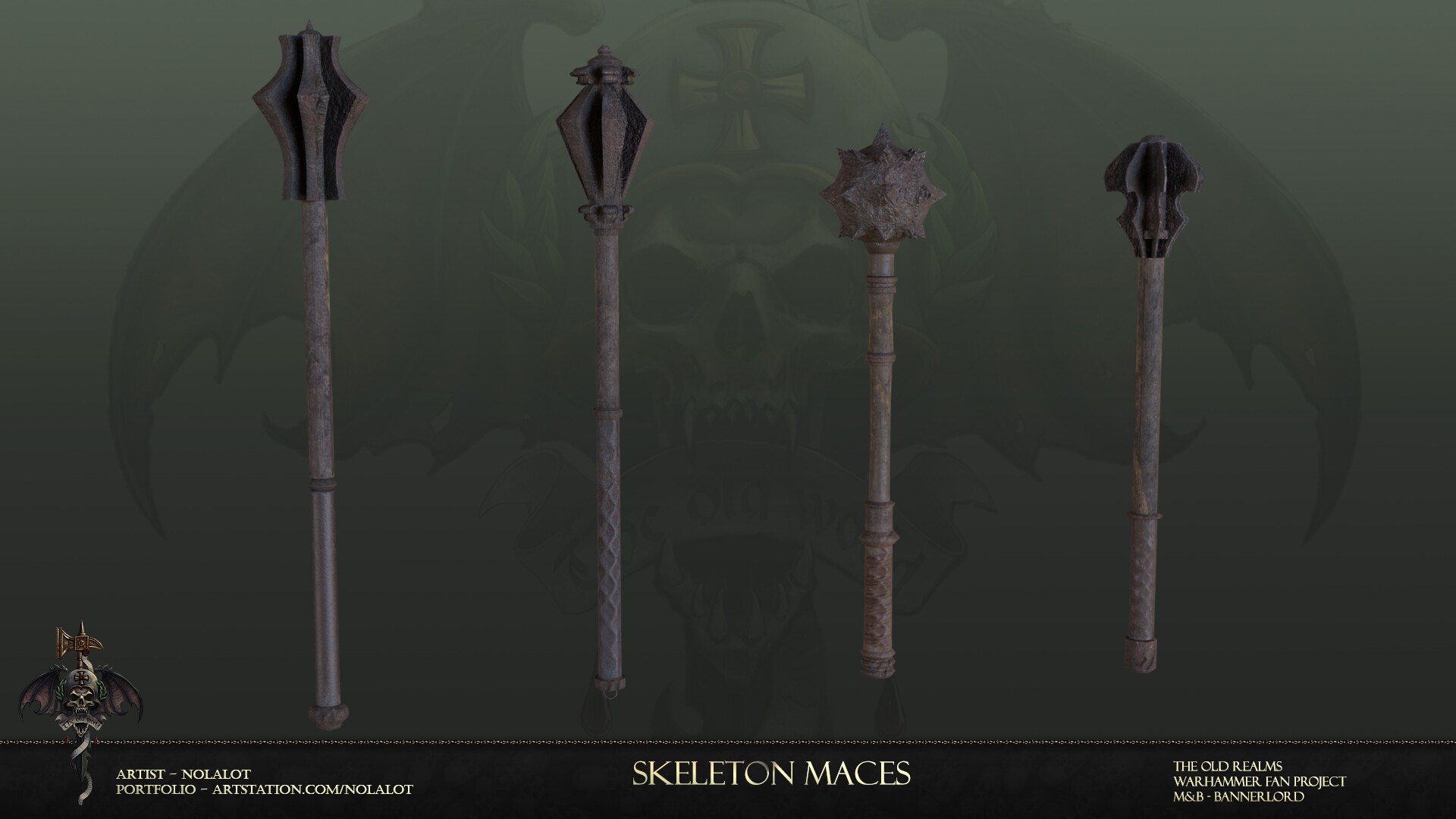 ArtStation - Skeleton Maces (game-ready, up to 2500 polygons)