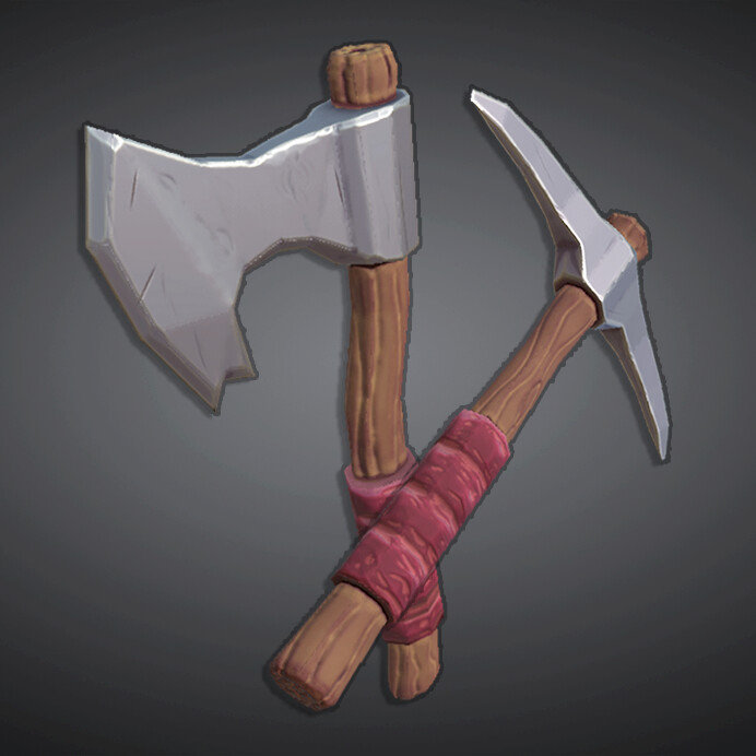 ArtStation - Stylized Axe and Pickaxe - 3D Model