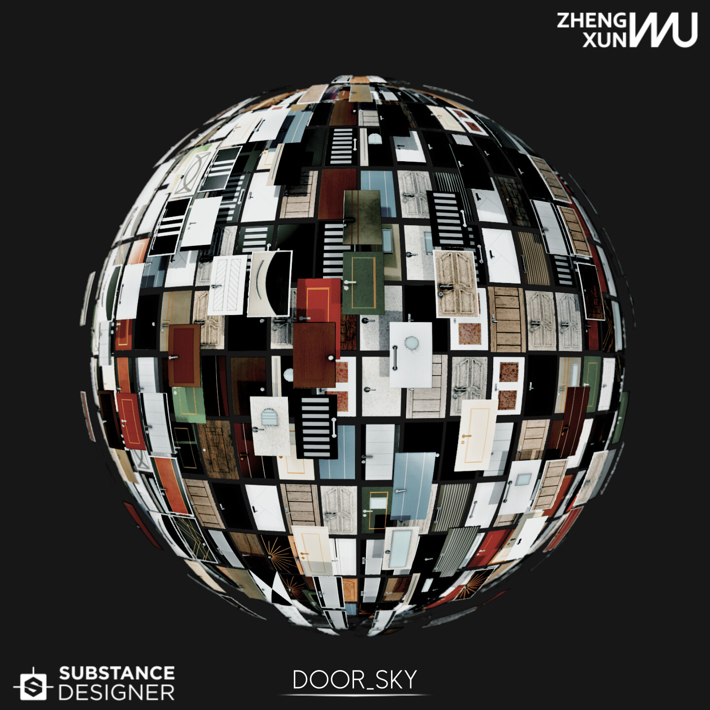 ArtStation - SubstanceDesigner-Chainsaw Man hell DoorSky