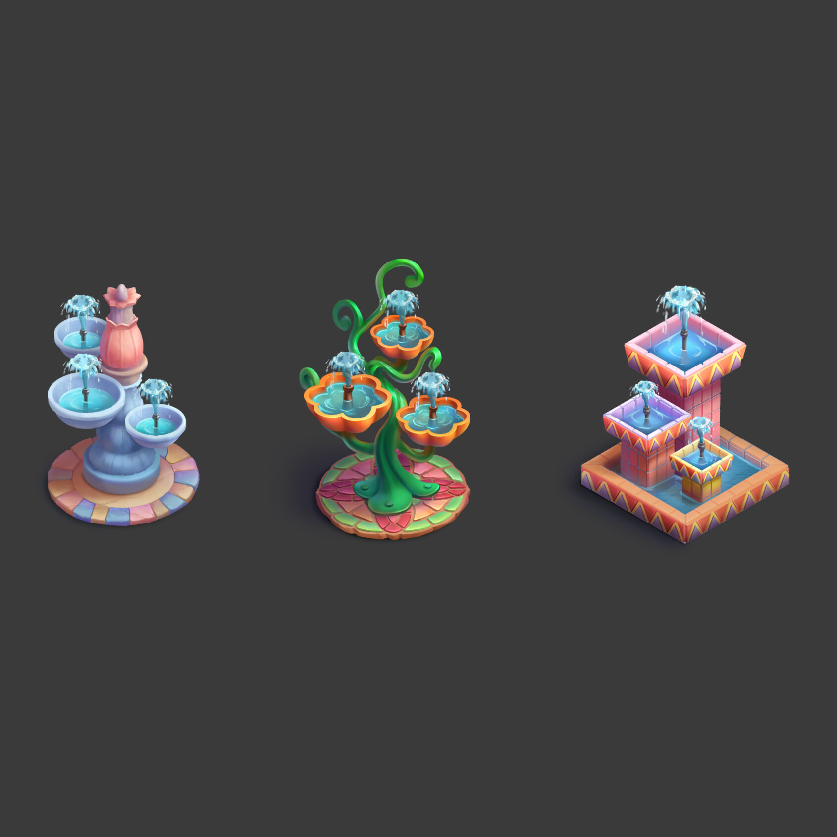 ArtStation - render drink fountain 3x