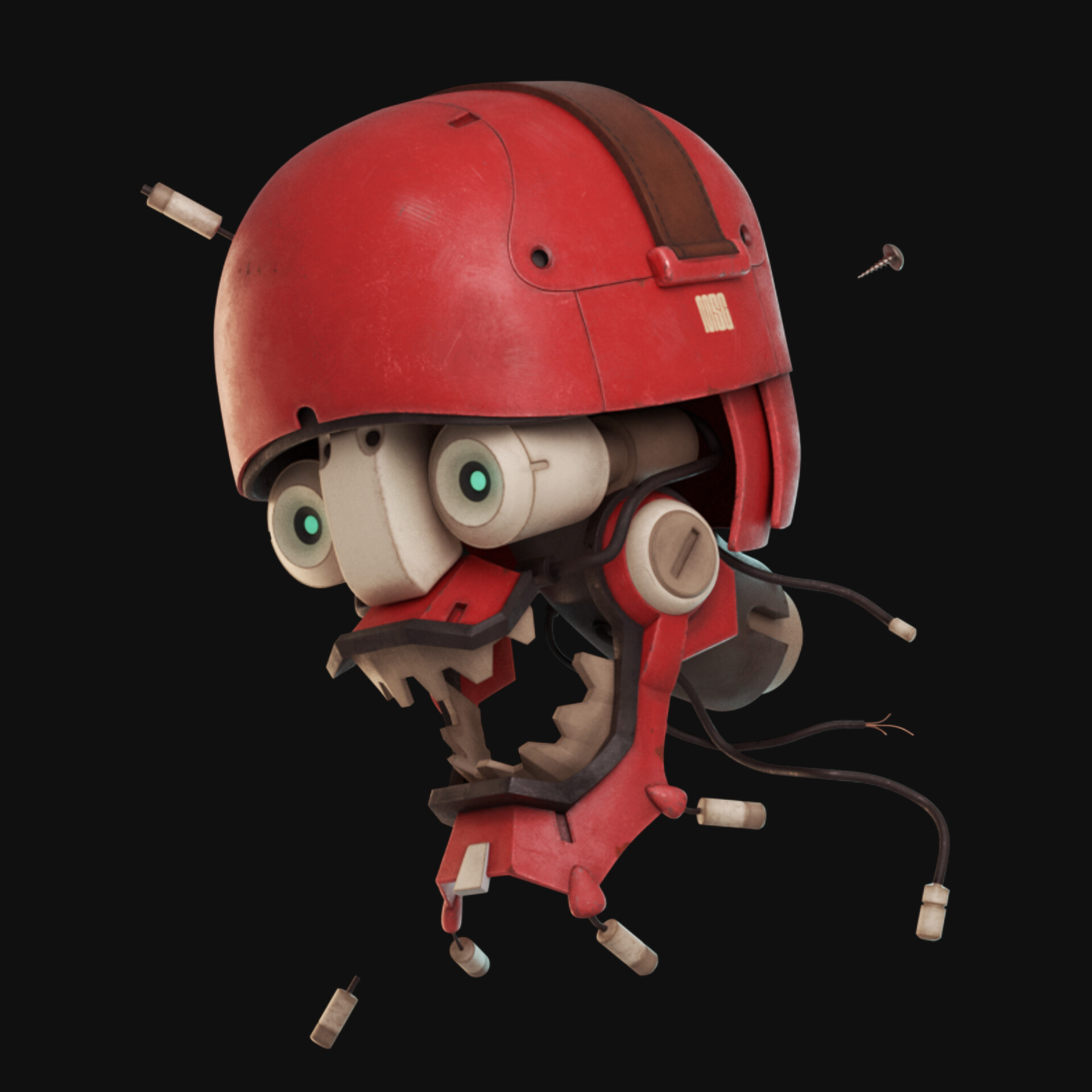 ArtStation - Robot head red