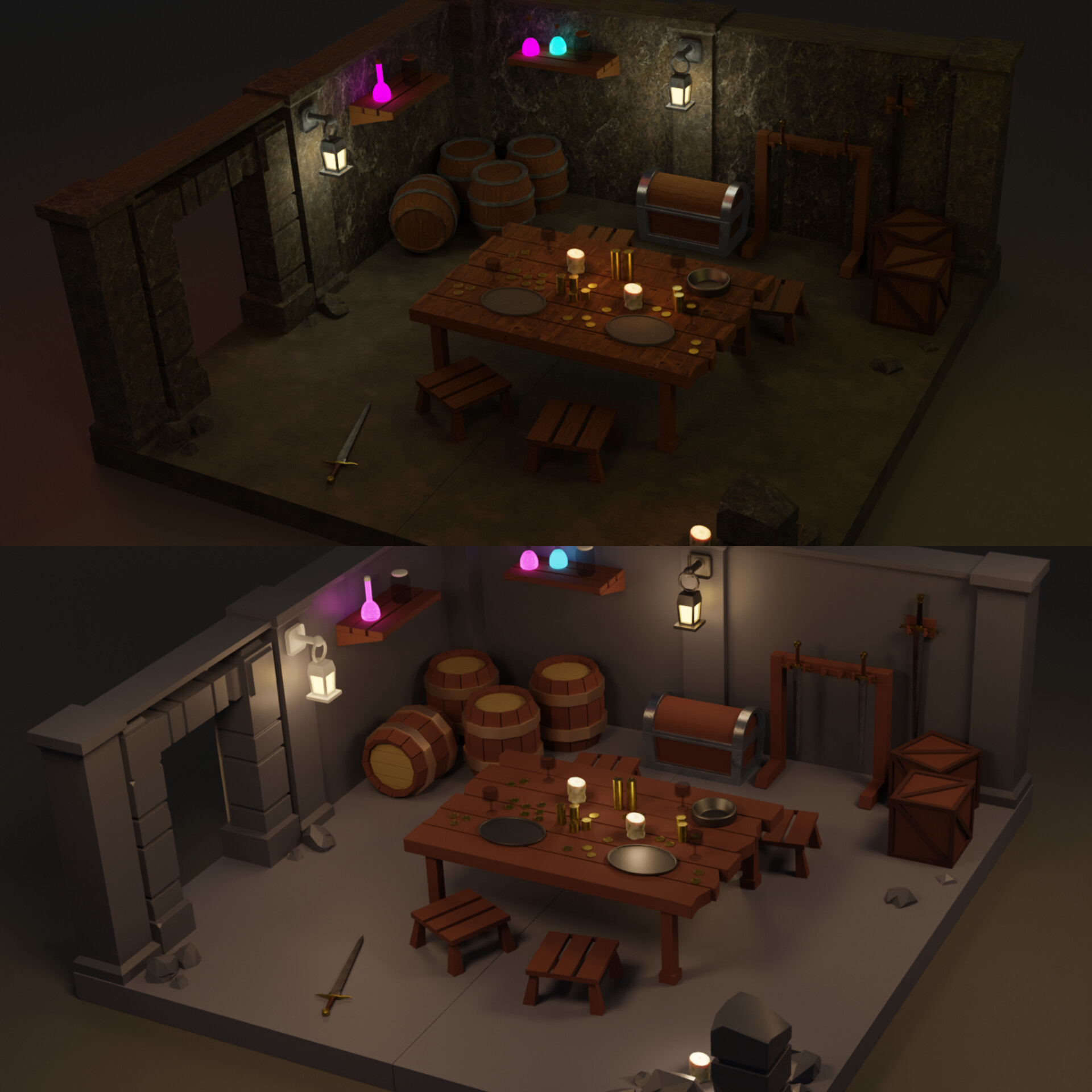 ArtStation - Medieval Dungeon 3D Model 02
