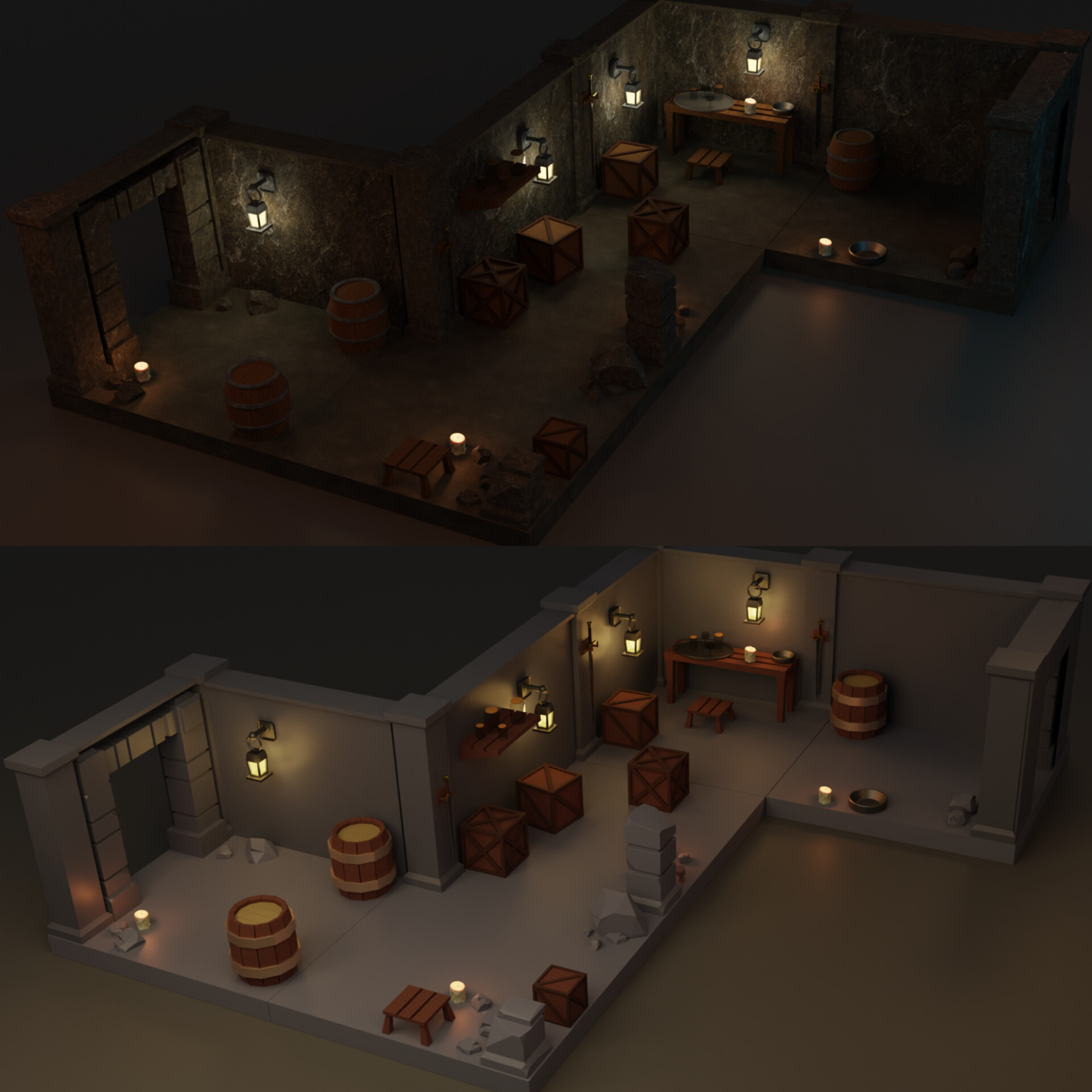 ArtStation - Medieval Dungeon 3D Model 01