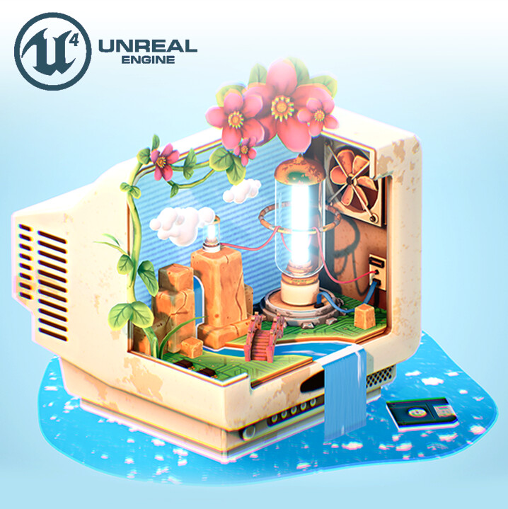 ArtStation - Retro Computer - Diorama