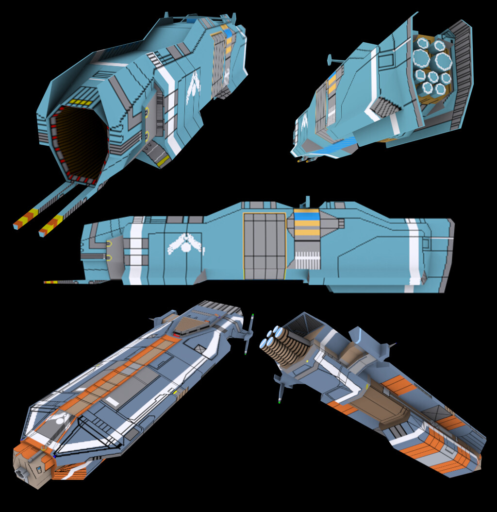 ArtStation - Seond 3D modelling assignment: Spaceship