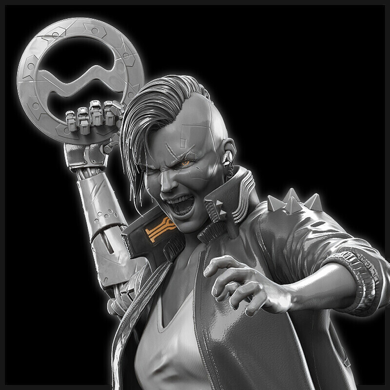 ArtStation - Xena: Cyberpunk warrior - Collectible Statue Sculpt