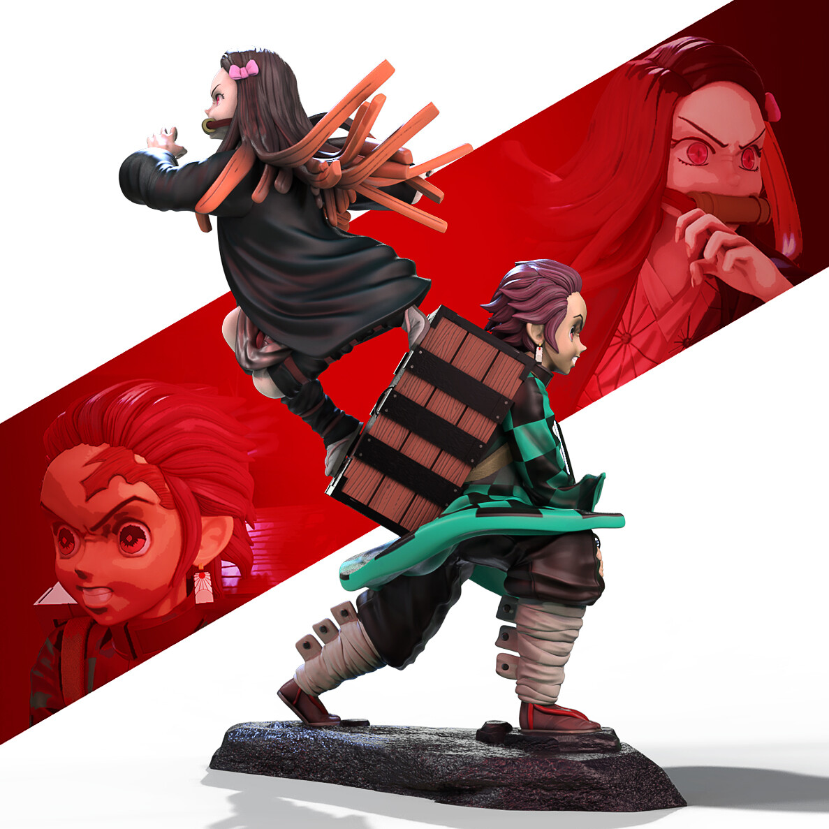 ArtStation - Demon Slayer (Fan Art Statue)