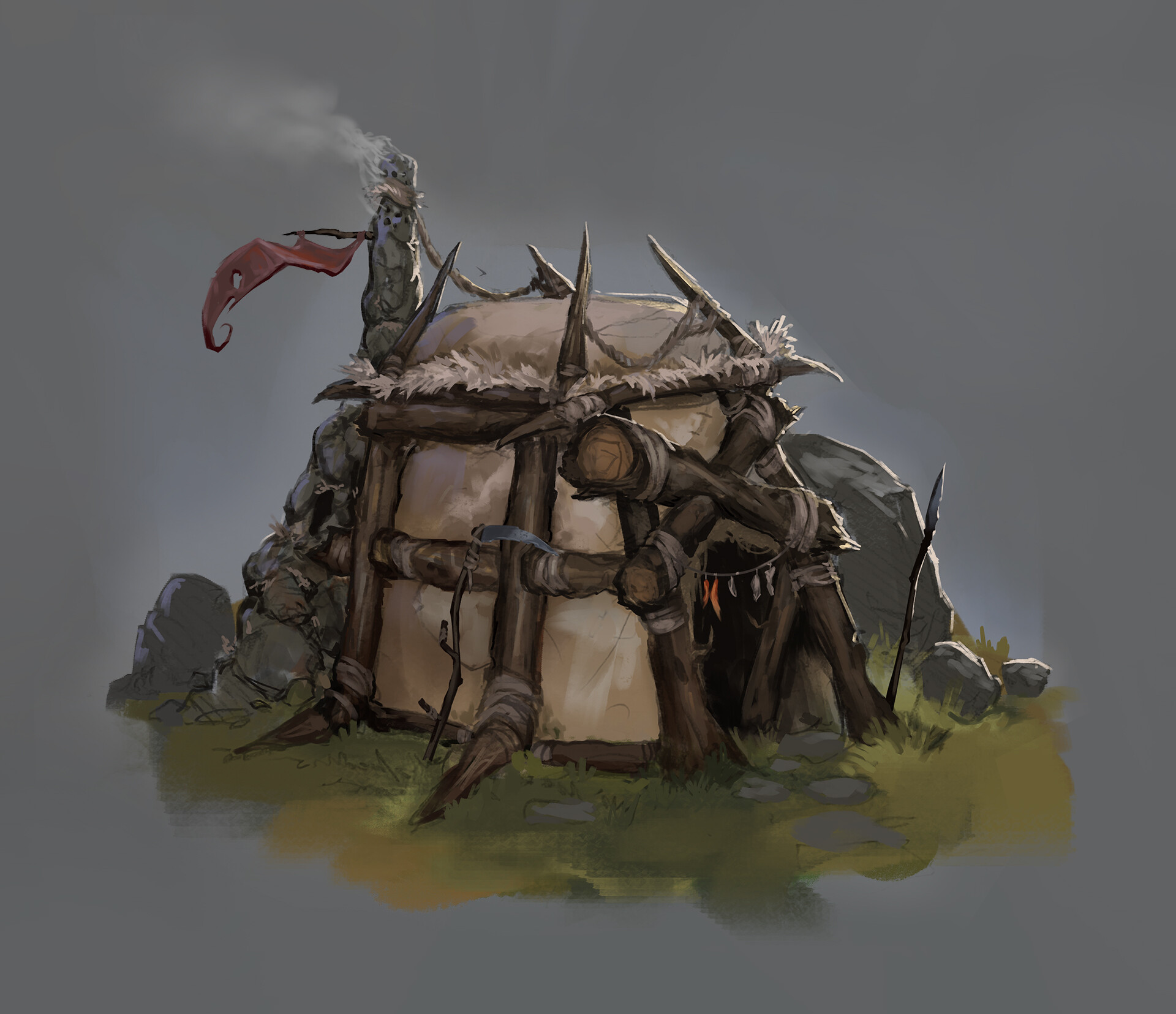 ArtStation - Primitive Tents/Huts