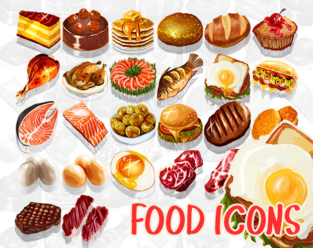ArtStation - My Art Assets: Food Icons