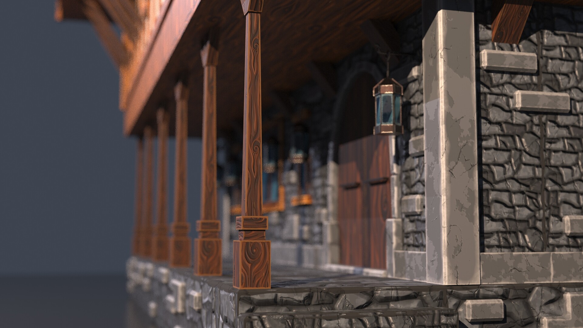 ArtStation - Medieval inn facade - Stylized texturing