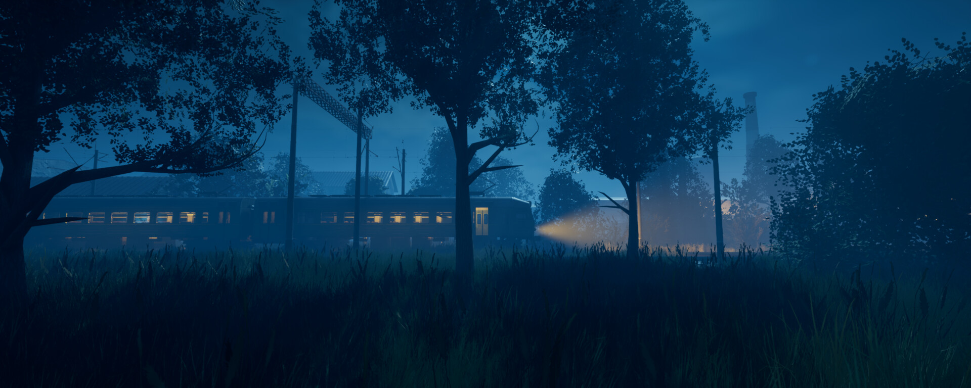 ArtStation - Abandoned Trainyard at Night