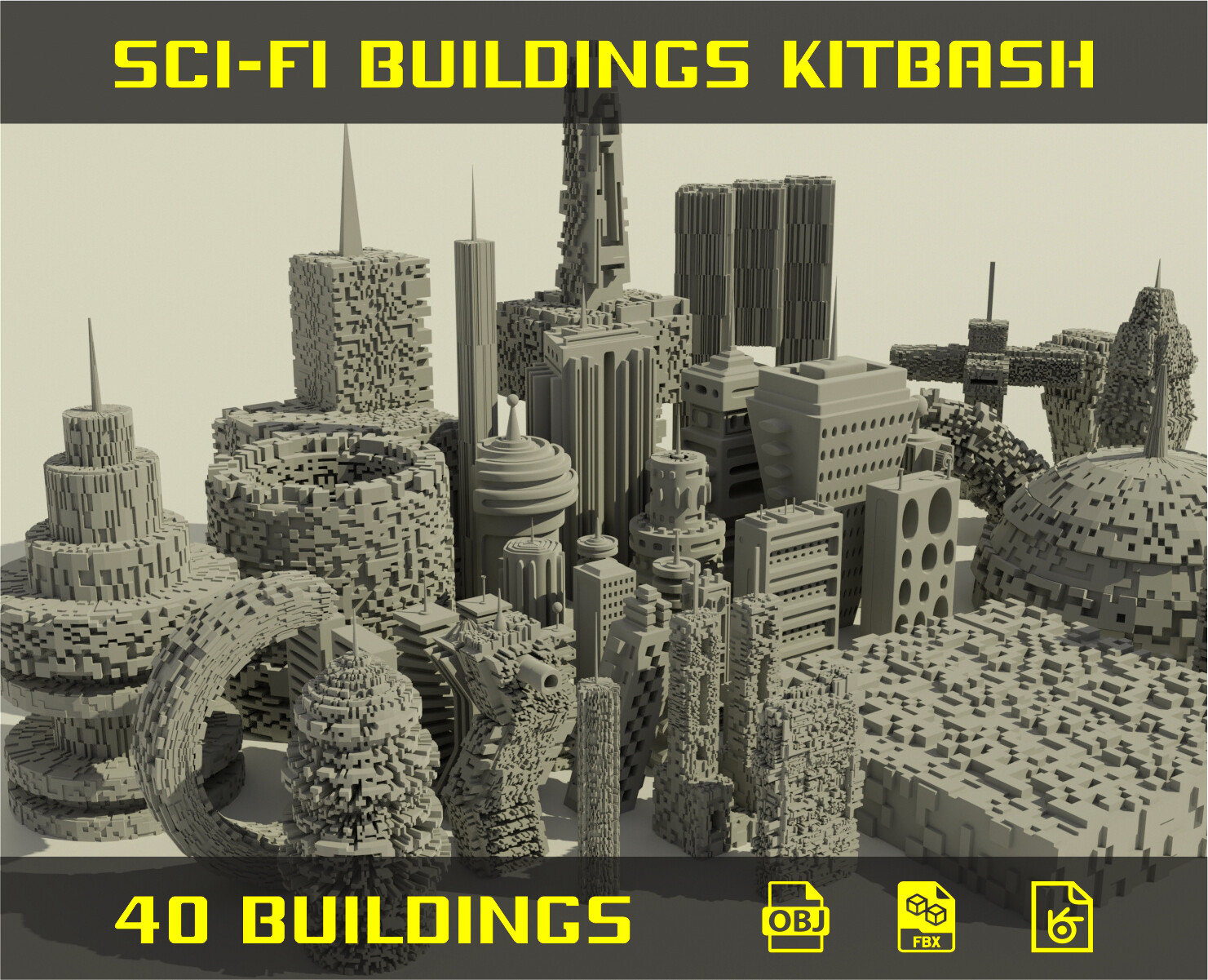 ArtStation - Sci-Fi buildings kitbash