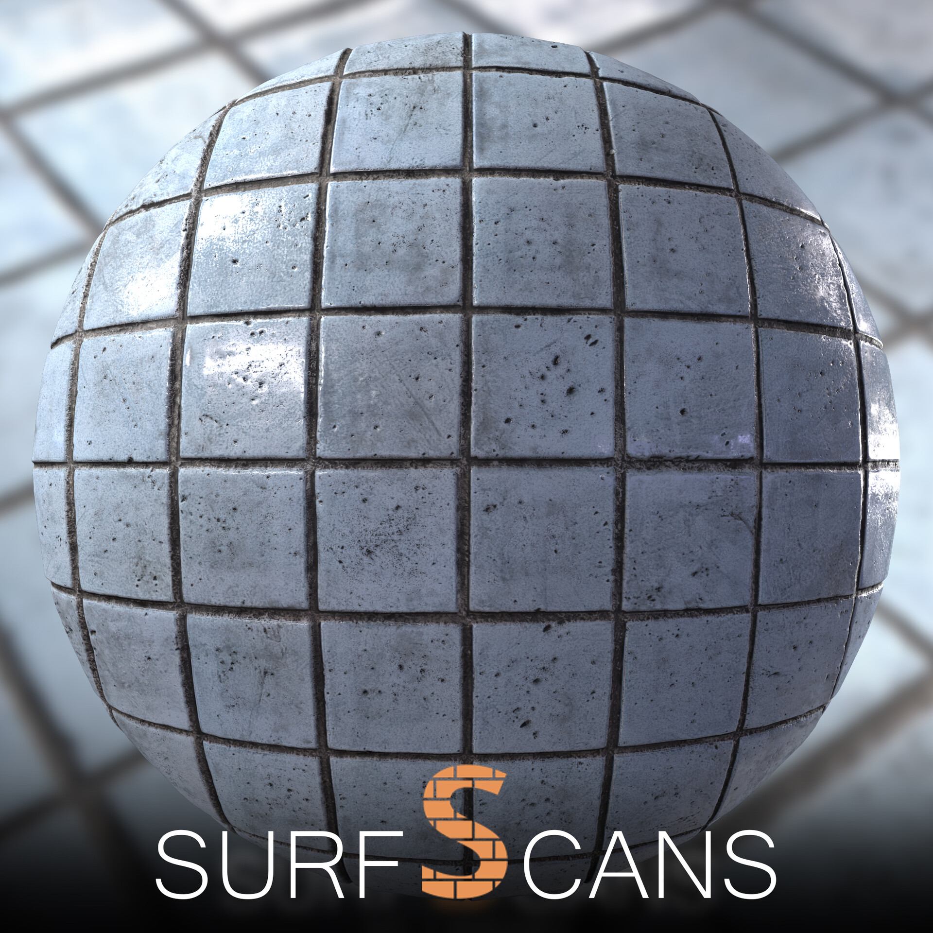 ArtStation - Dusty Tiles Wall (PBR Material 8K)