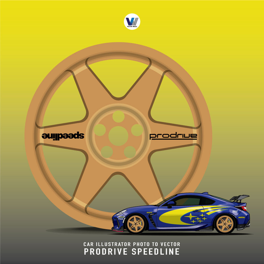 ArtStation - PRODRIVE SPEEDLINE WHEEL/CAR ILLUSTRATOR PHOTO TO VECTOR