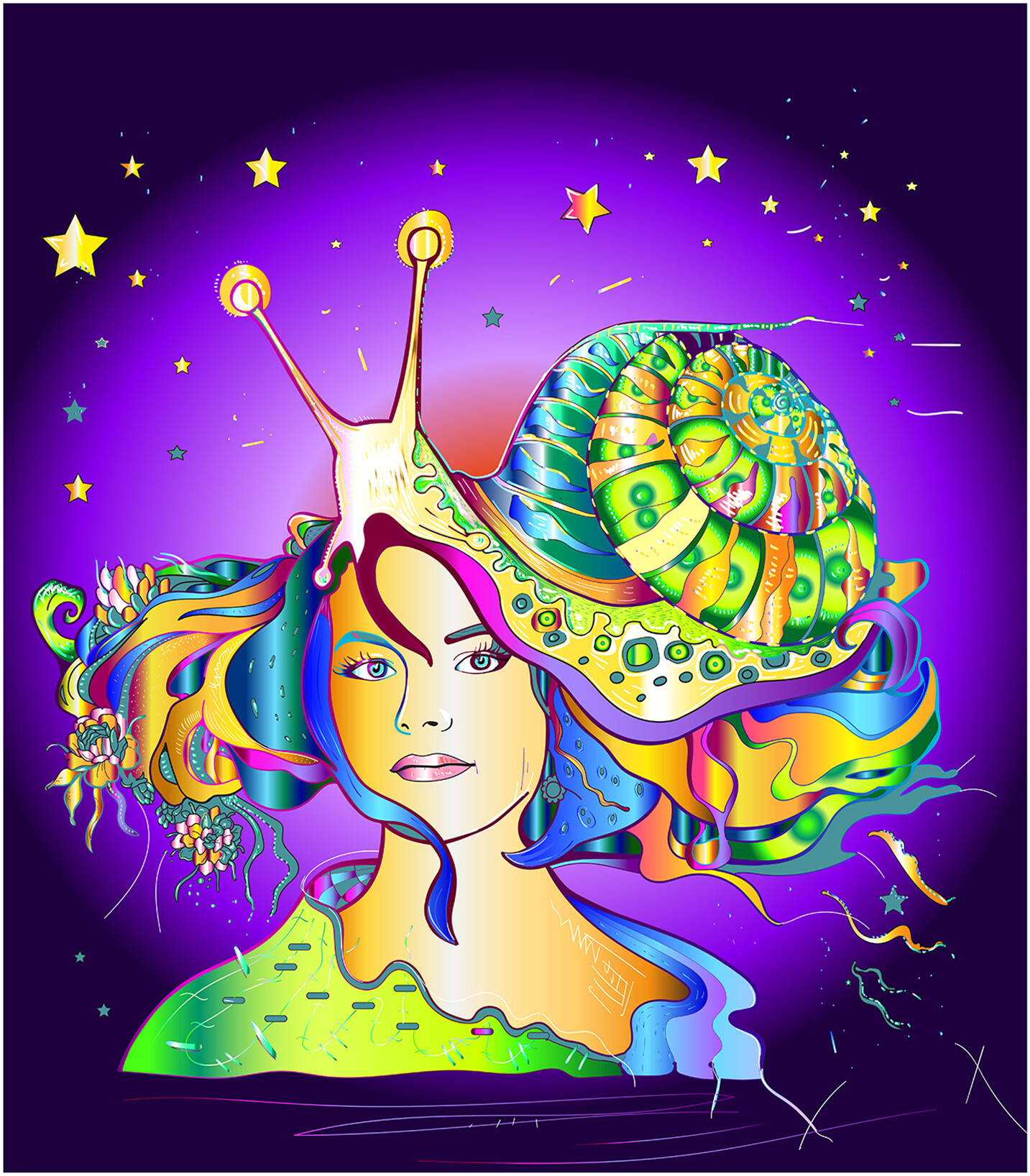 ArtStation - Conceptual abstract painting of a beautiful girl. digital ...