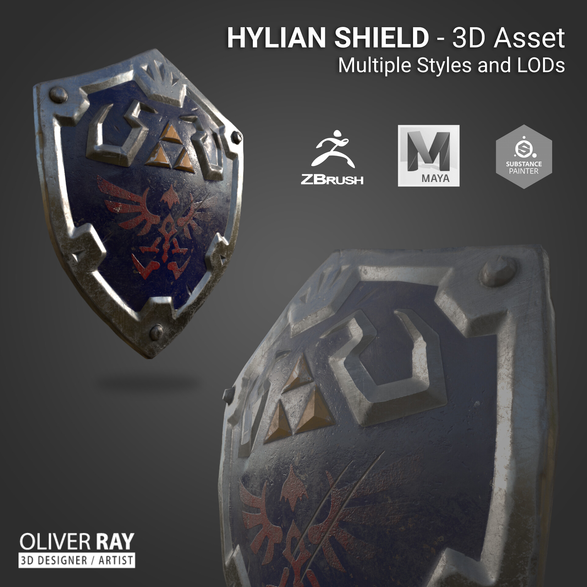 ArtStation - Hylian Shield - 3D Game Asset