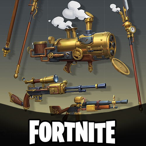 ArtStation - Fortnite ---Steampunk Theme Weapon concept art