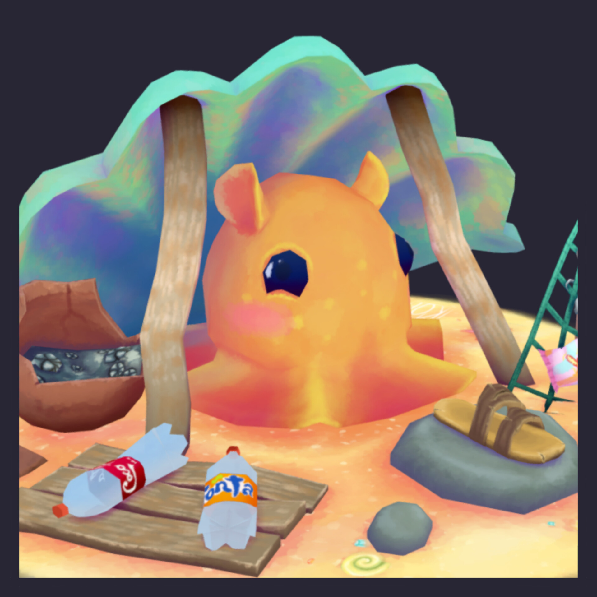 ArtStation - Squiddy Market Stall - Handpainted