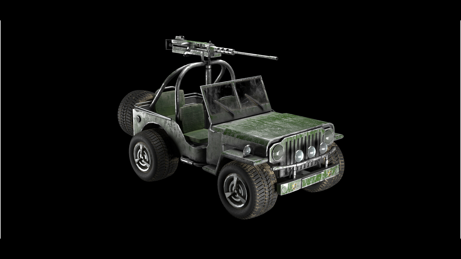 ArtStation - Jeep Willys w/ M2HB Machine Gun