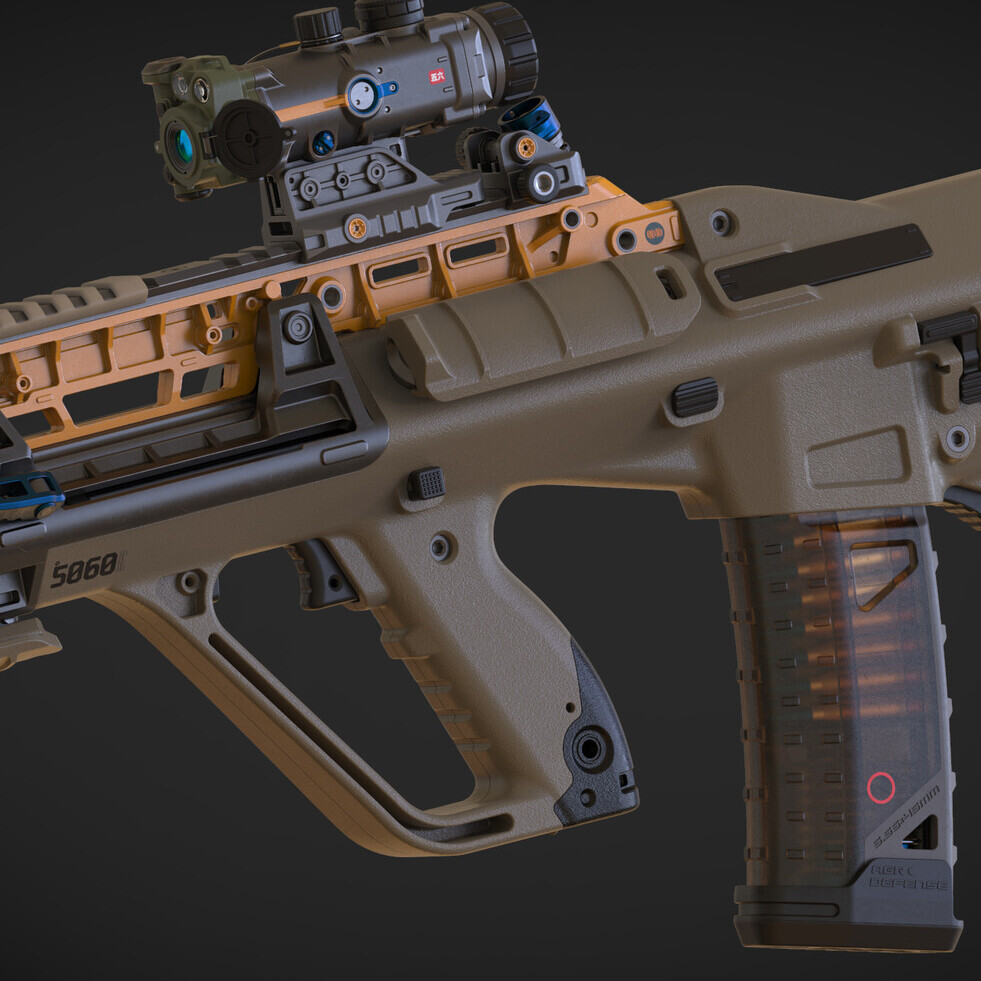 ArtStation - BULLPUP RIFLE DESIGN - AUG