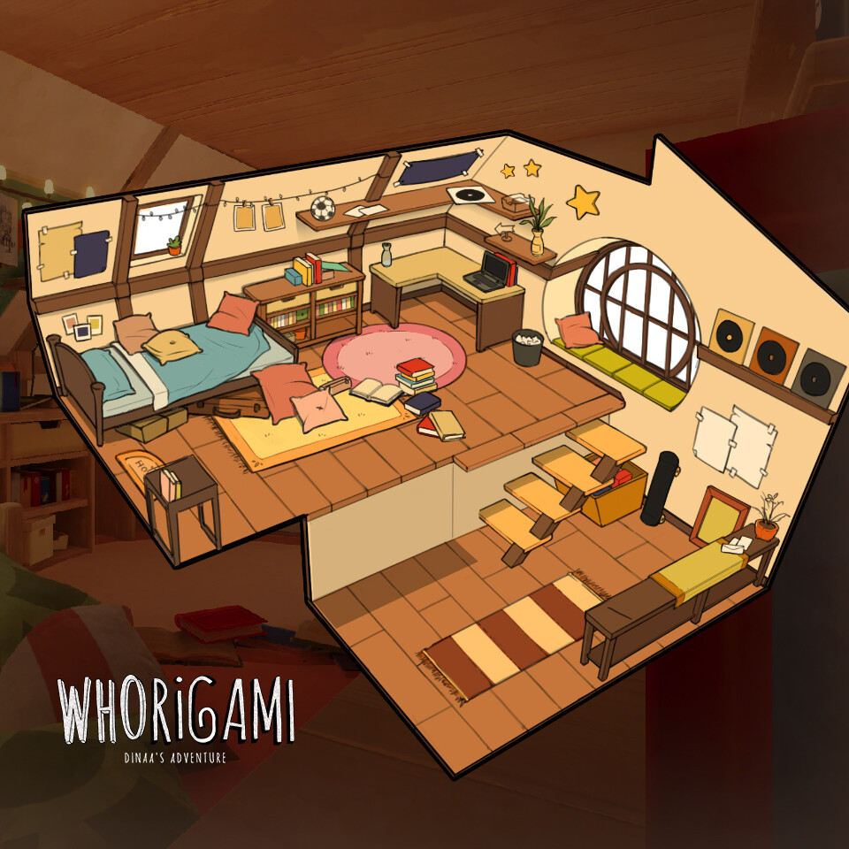 ArtStation - Project: Whorigami, Dinaa's Adventure [Environment Concept]