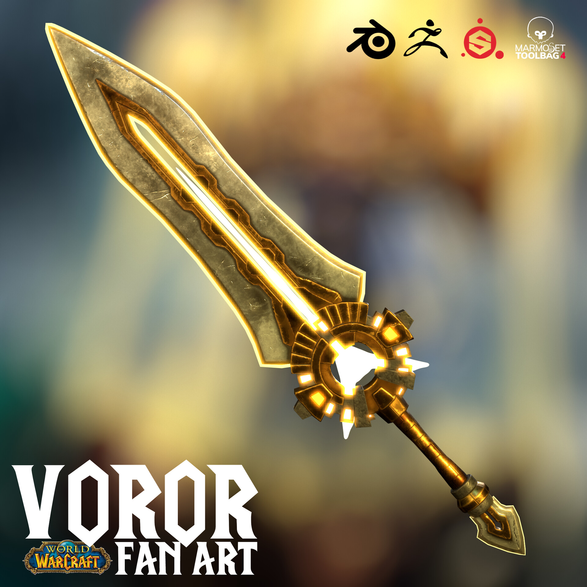 ArtStation - Voror, Gleaming Blade of the Stalwart - WoW Fan Art