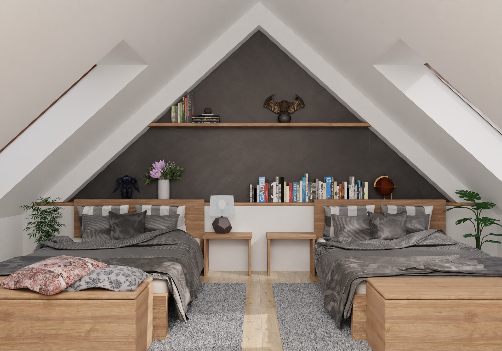 ArtStation - Interior design - two level room.