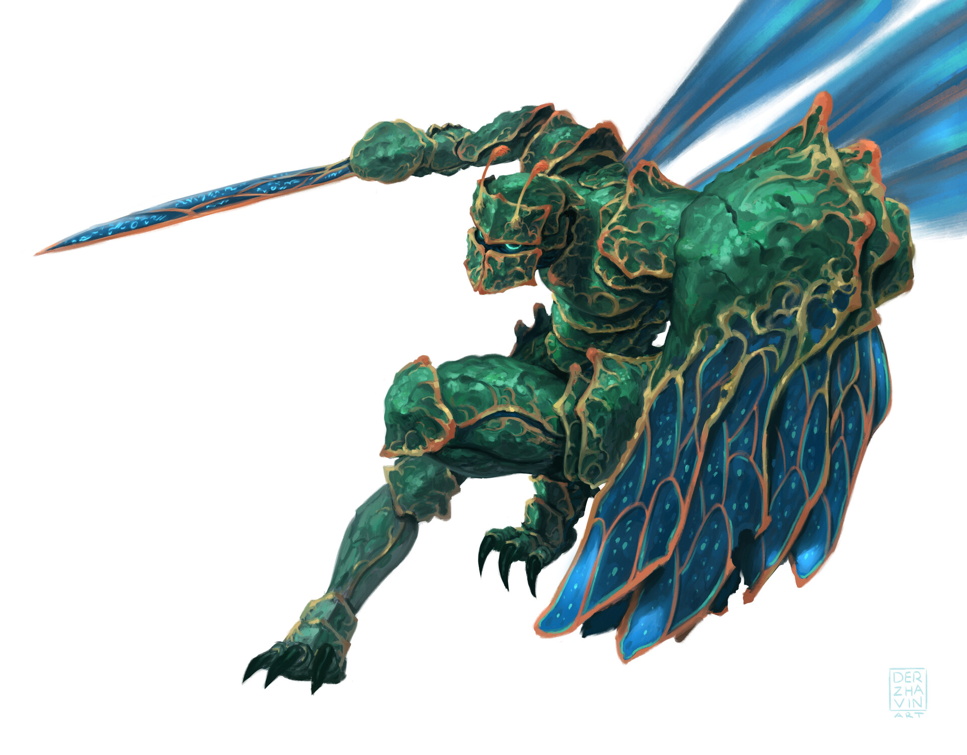 ArtStation - RPG Character Design Commission - Insect Paladin (1st Form)