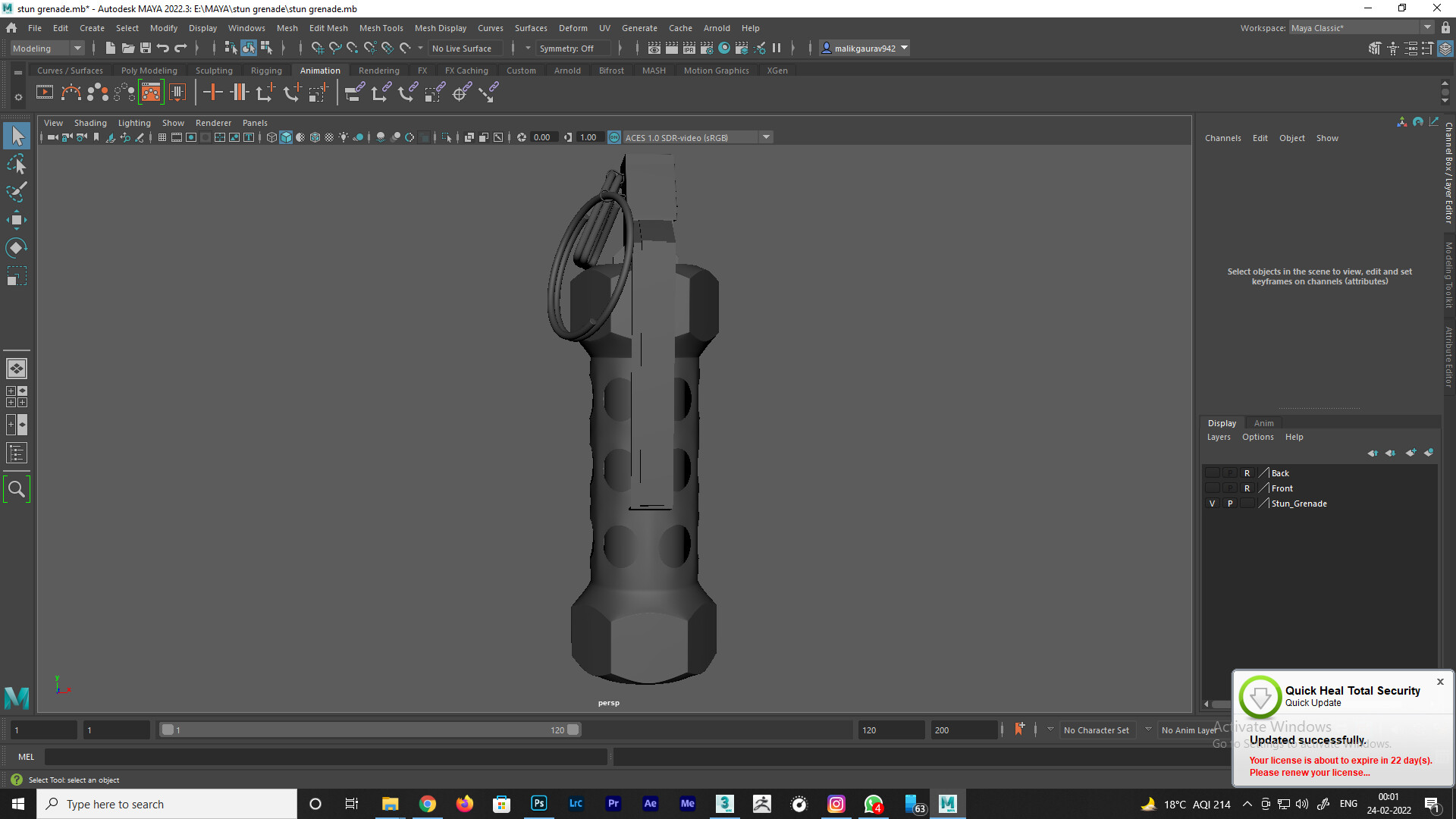 ArtStation - 3d stun grenade modeling
