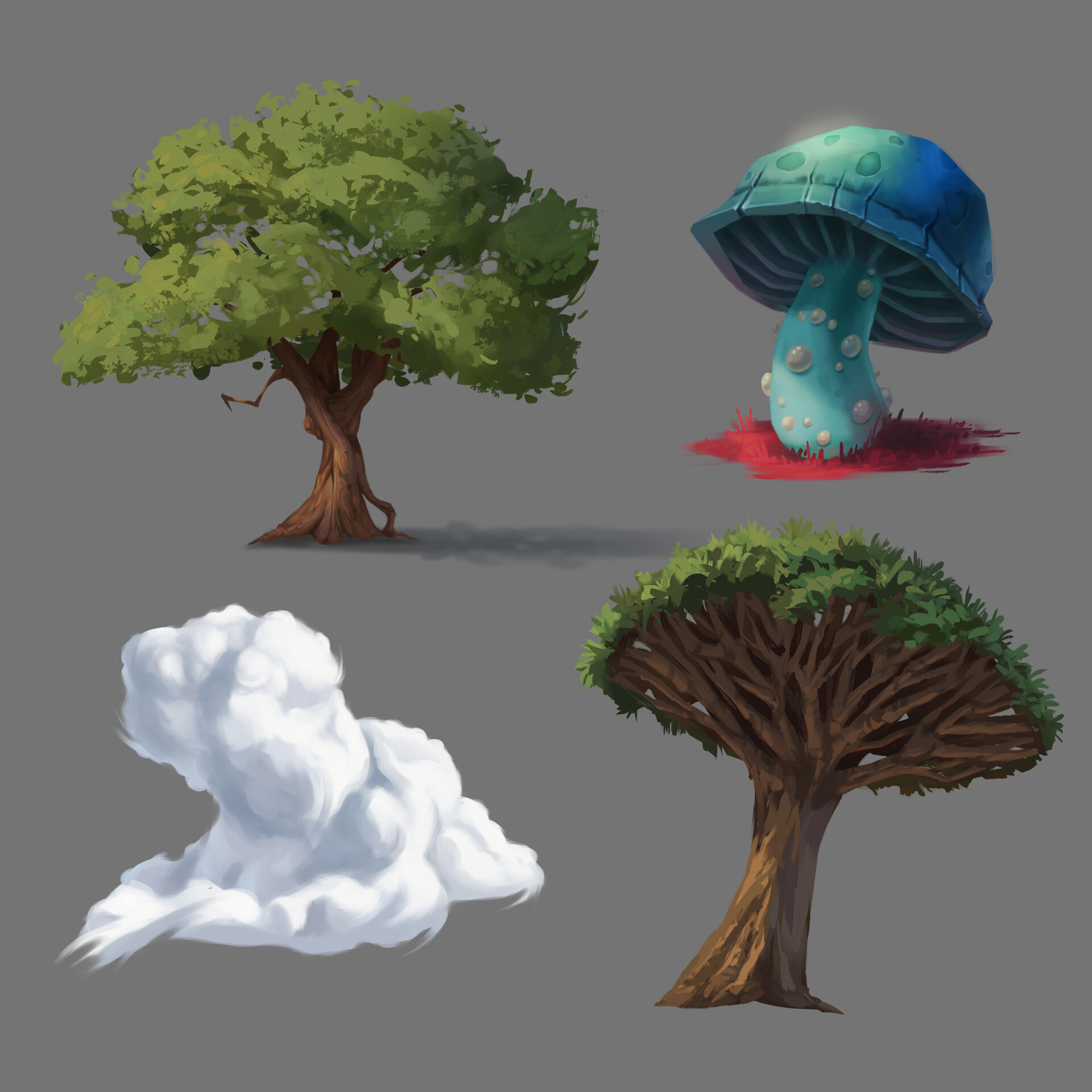 ArtStation - Stylizing natural props - Fundamentals of Design- week4