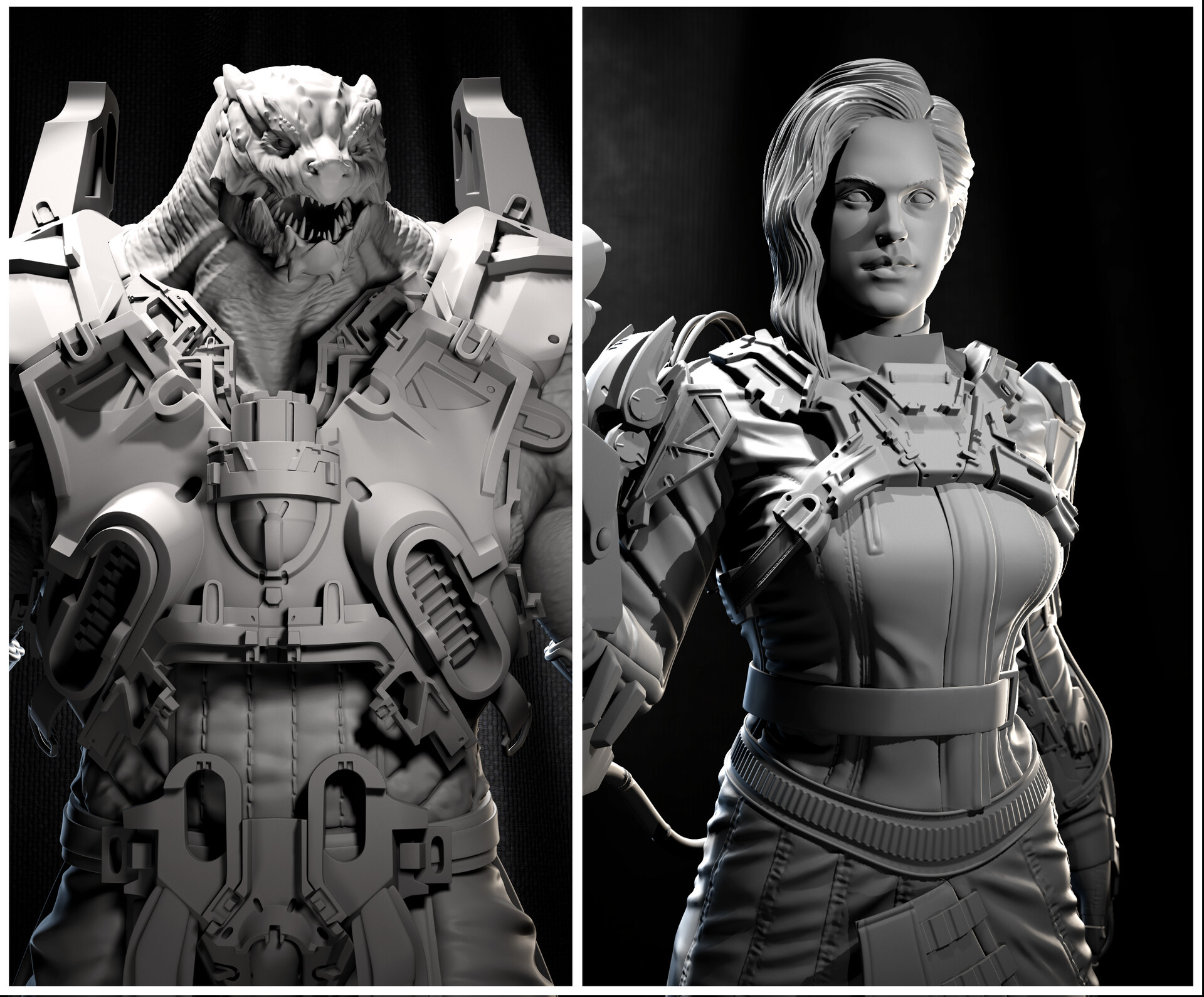 ArtStation - W.I.P (Sculpts clay renders)