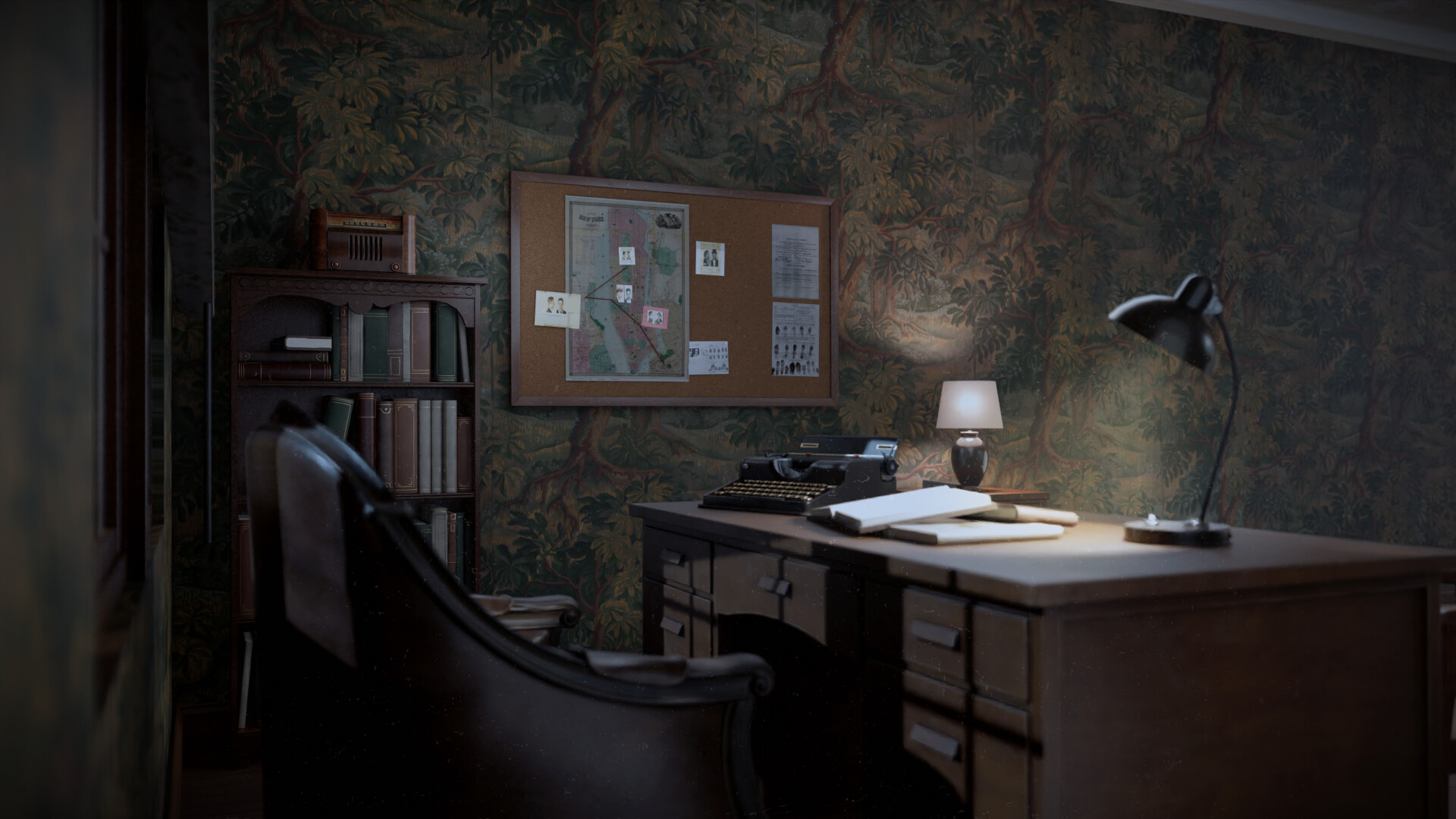 ArtStation - 1940s Detective Room