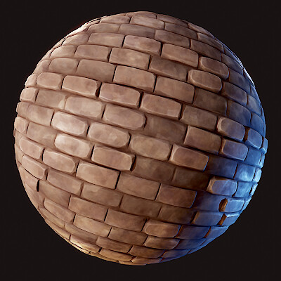 ArtStation - Stylized Brick Wall | Substance Designer