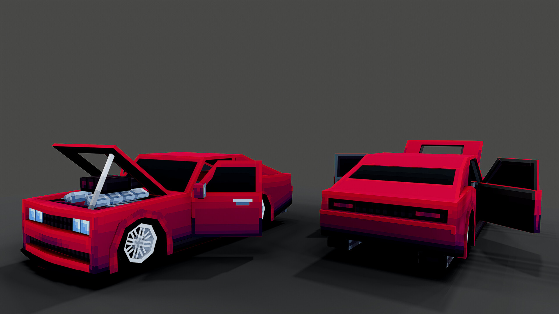 ArtStation - muscle car - minecraft 3d model