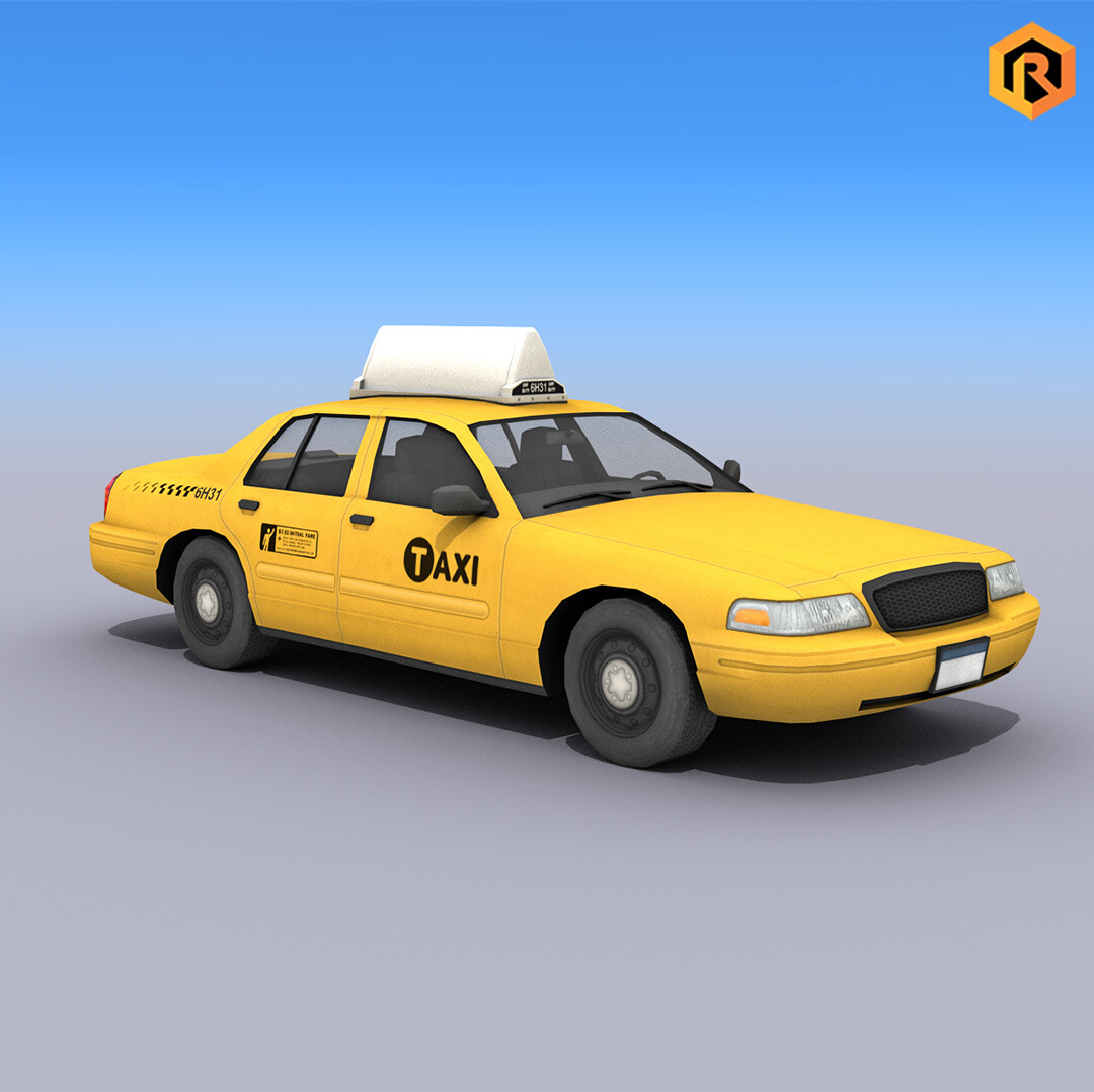 ArtStation - New York Taxi Low-poly 3D model