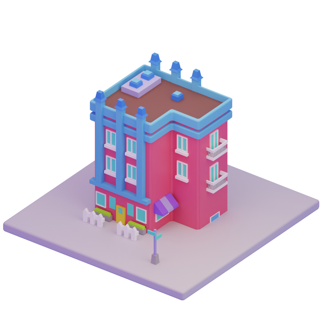 ArtStation - Low Poly Stylized Building