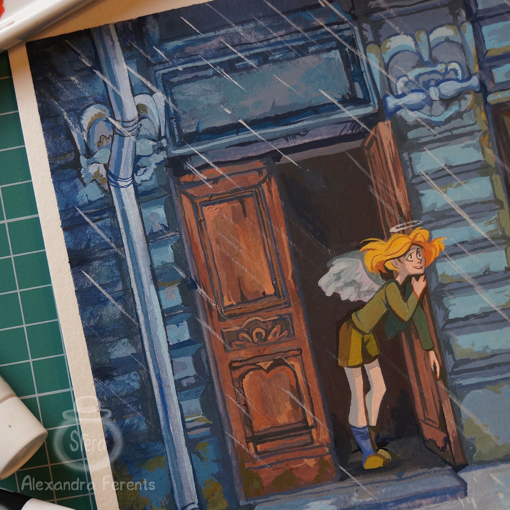 ArtStation - Rain Gouache illustration