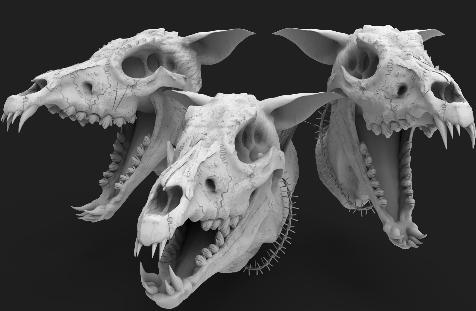 ArtStation - Wolf skulls