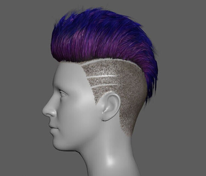 ArtStation - FIFA21 - Game Ready Hair - Ombre Mohawk