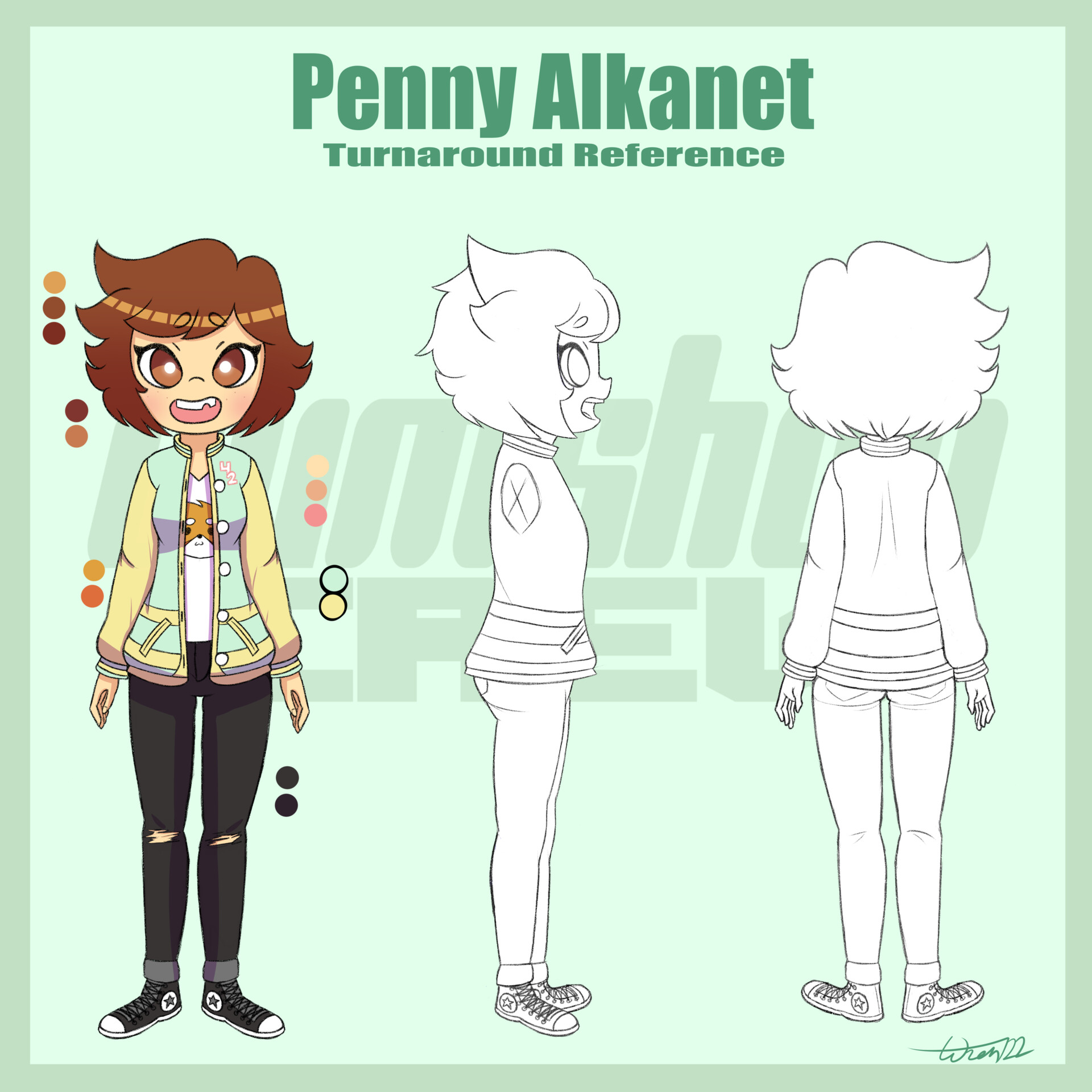 ArtStation - Penny Alkanet Turnaround | Gumshoo Crew