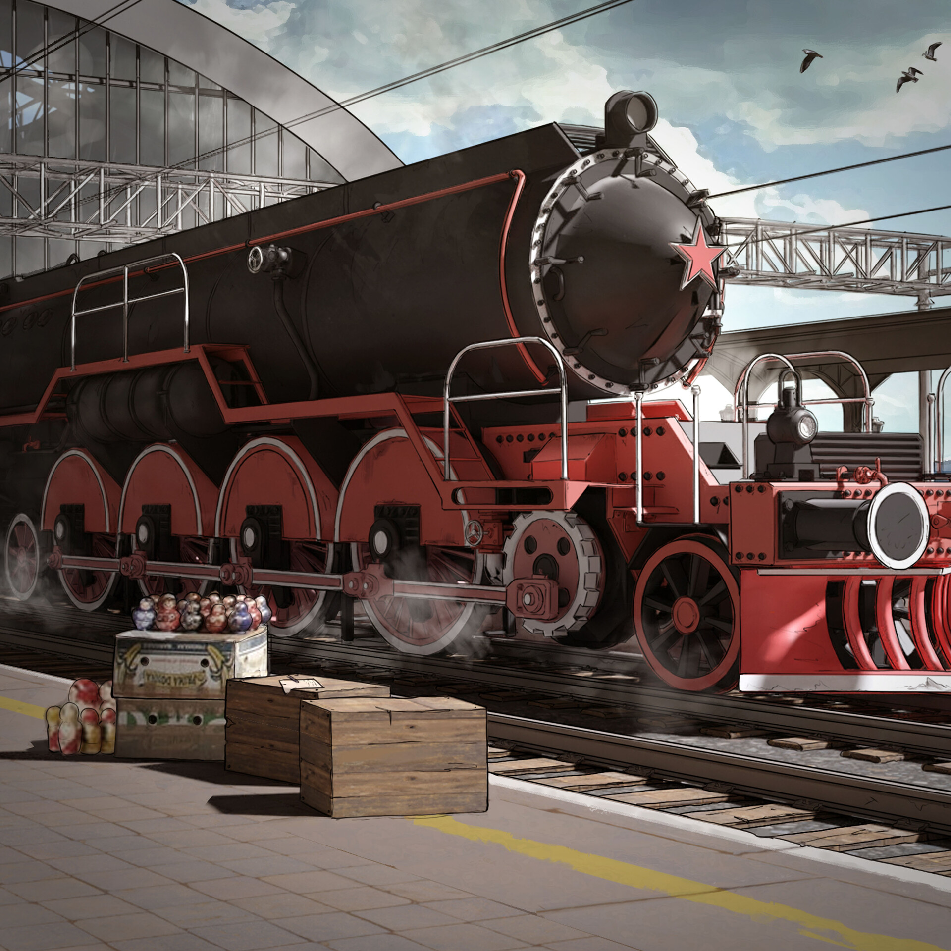 ArtStation - Russian train station