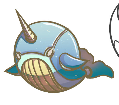 ArtStation - stylized robot narwhal concept