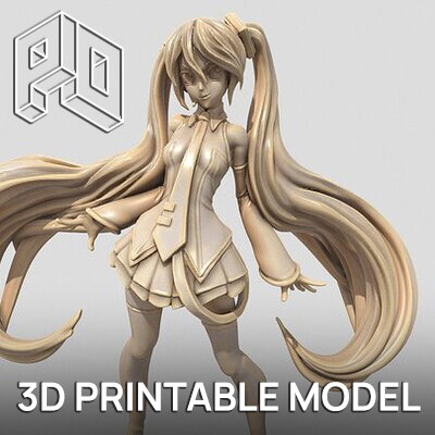 ArtStation - Miku Hatsune - Vocaloid - 3D Printable Model