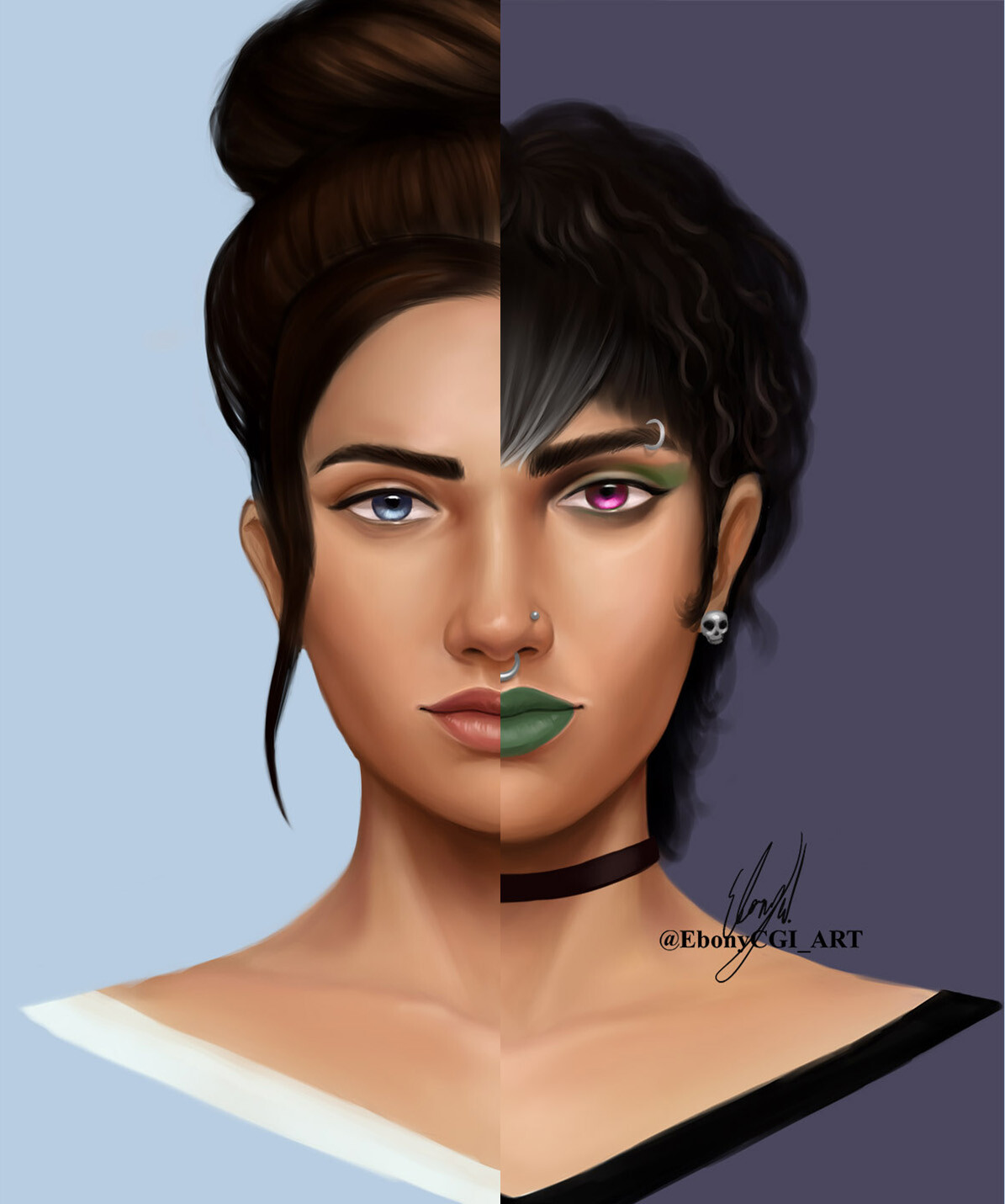 ArtStation - (OC) Twins Raina and Regina Henderson Portraits