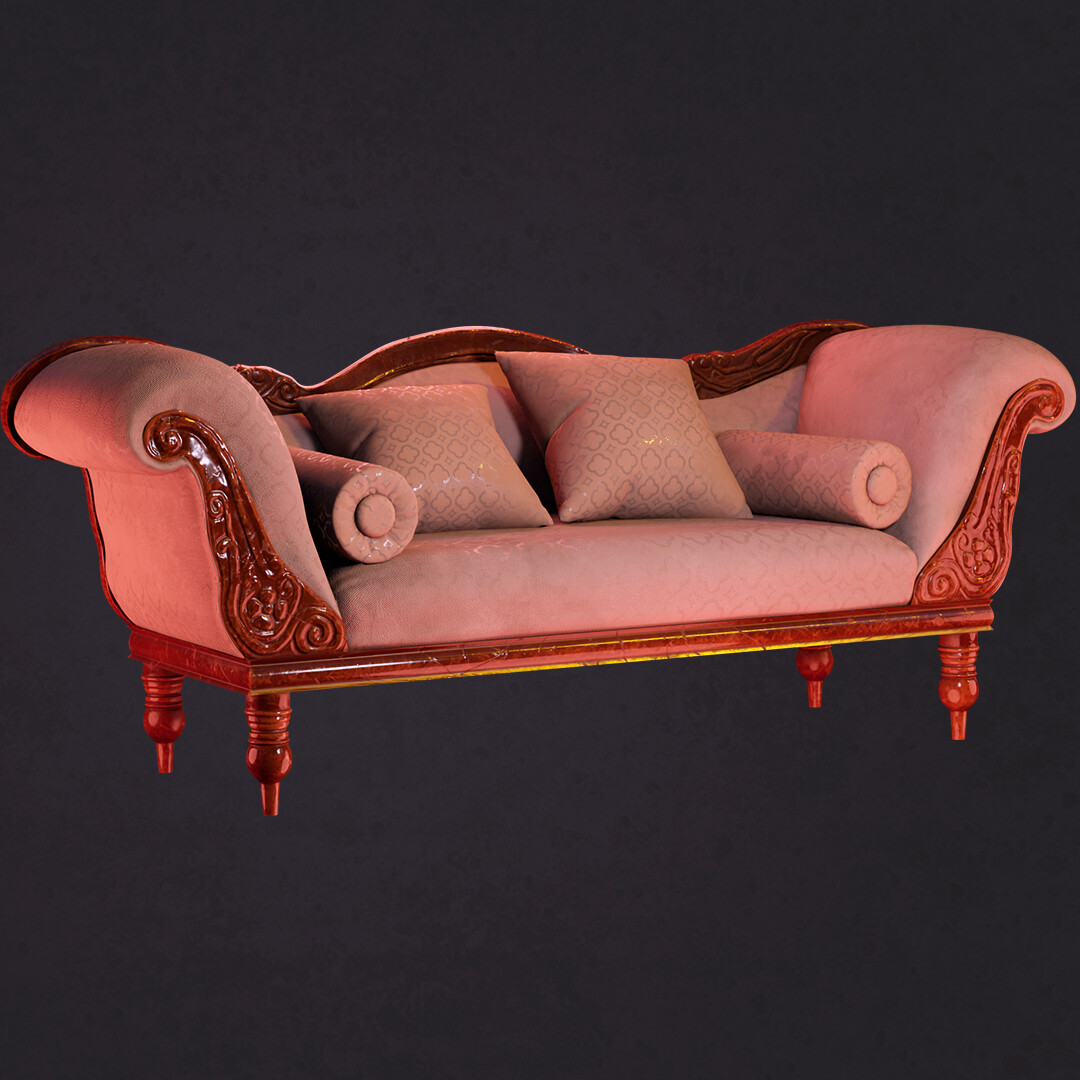 ArtStation - Victorian Camelback Sofa