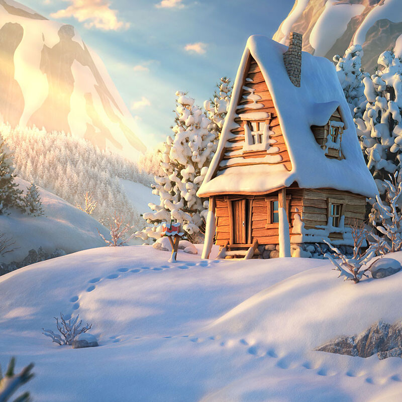 ArtStation - Winter Cabin - Warm Morning